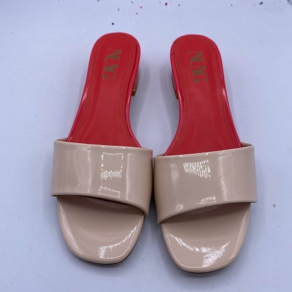 NUYG | Shoes | S Nuyg Comfy Peep Toe Mules Chunky Low Heel Sandals ...